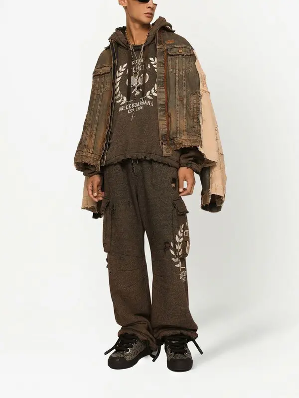 Dolce & Gabbana Graphic-print Ripped Hoodie