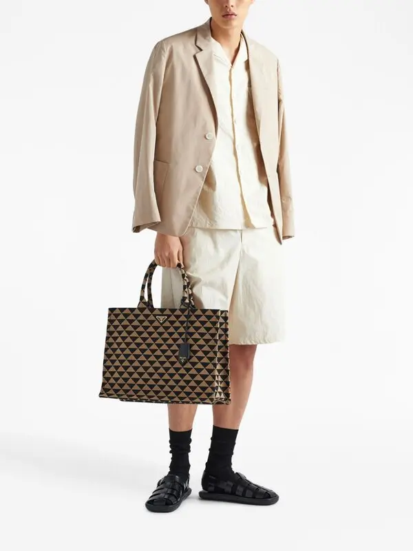Prada Triangle Logo Cotton Blazer