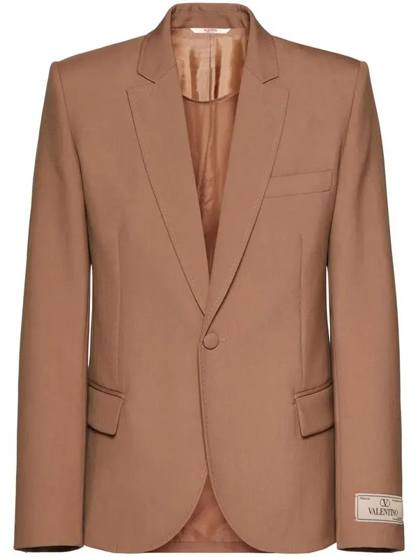 Valentino Garavani Logo-patch Single-breasted Blazer