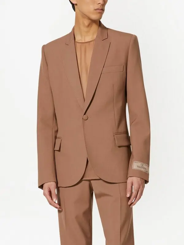 Valentino Garavani Logo-patch Single-breasted Blazer