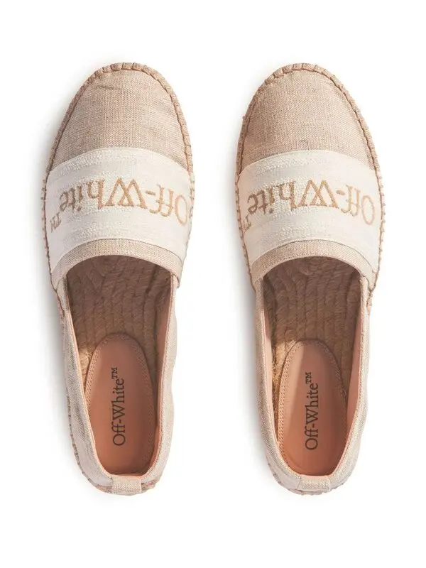 Off-White Bookish Canvas Espadrilles - Neutrals
