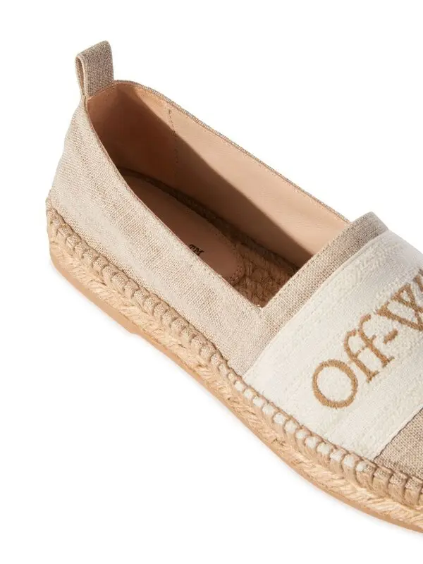 Off-White Bookish Canvas Espadrilles - Neutrals
