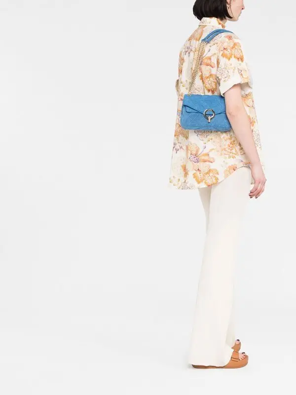 Sandro Quilted Shoulder Bag - Blue