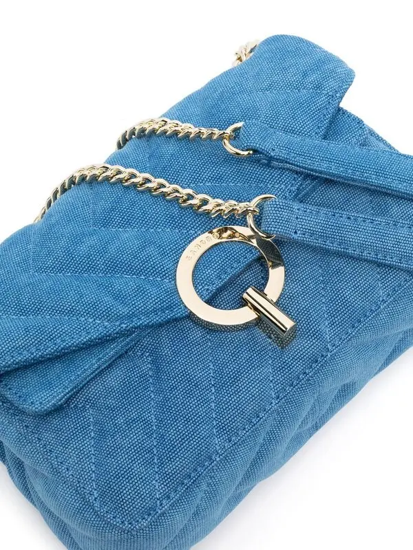 Sandro Quilted Shoulder Bag - Blue