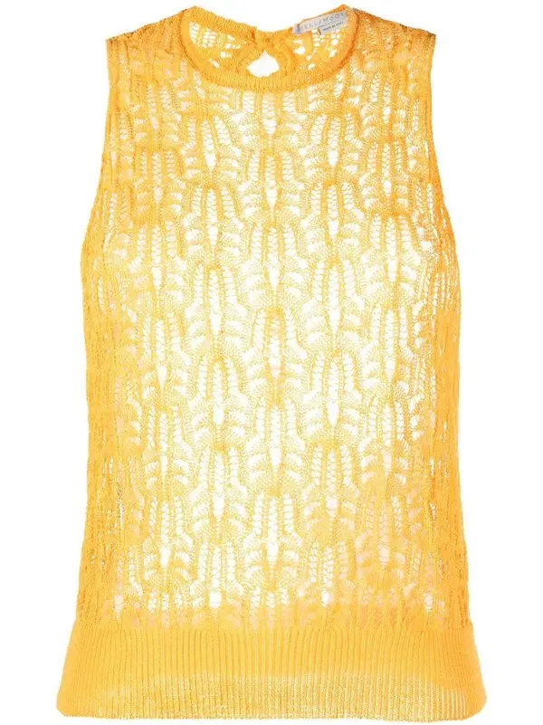 Stella McCartney Sleeveless Pointelle-knit Top - Yellow