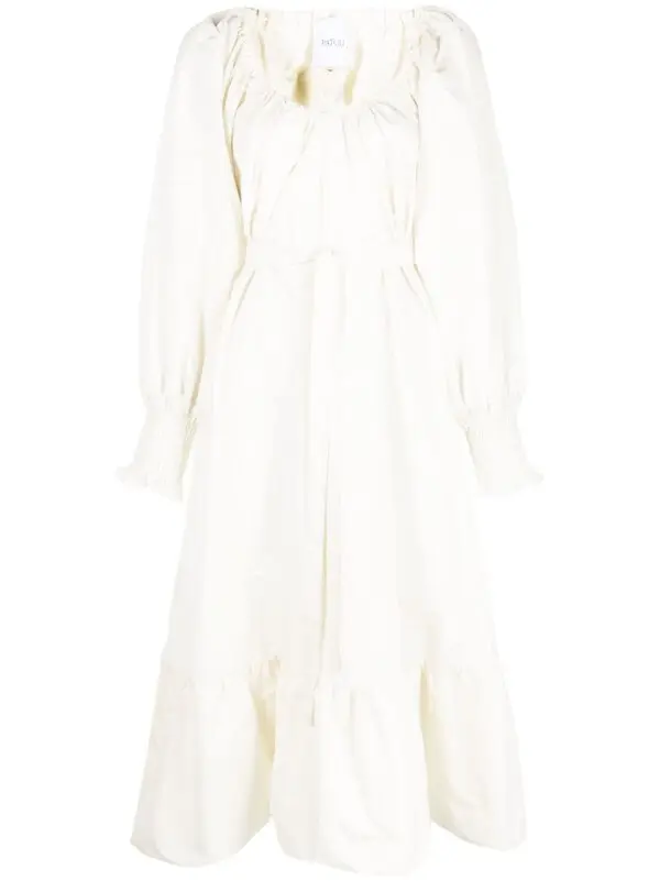 PATOU Tiered Maxi Dress - Neutrals