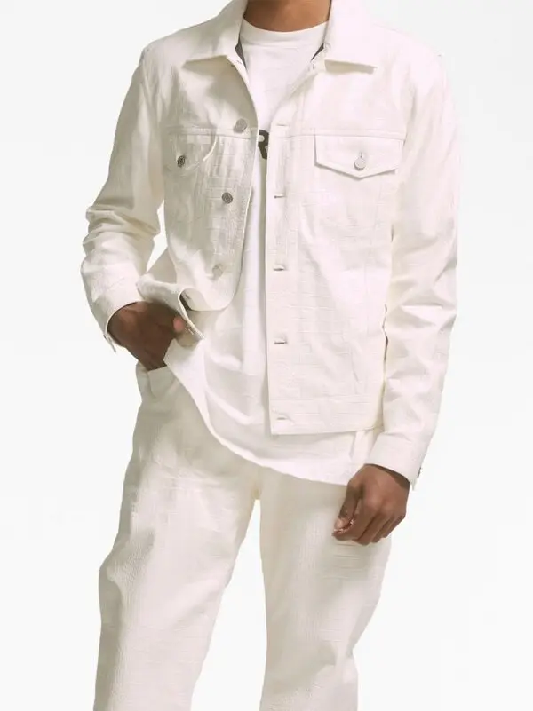 PURPLE BRAND Leather Trucker Jacket