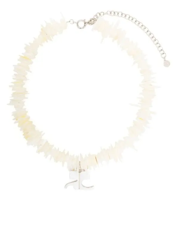 COURREGES Coral Choker Necklace - White