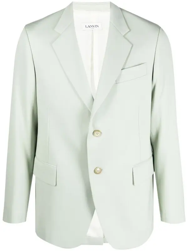 LANVIN Single-breasted Wool Blazer - Green