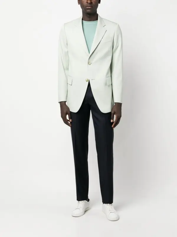 LANVIN Single-breasted Wool Blazer - Green