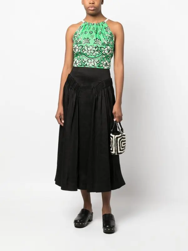 Red Valentino Floral-print Cropped Top