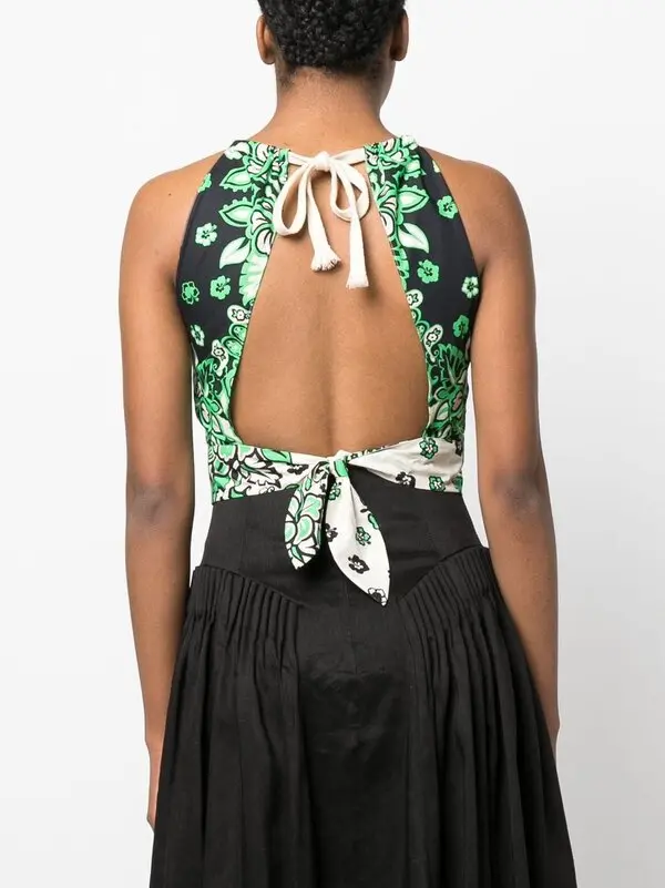 Red Valentino Floral-print Cropped Top