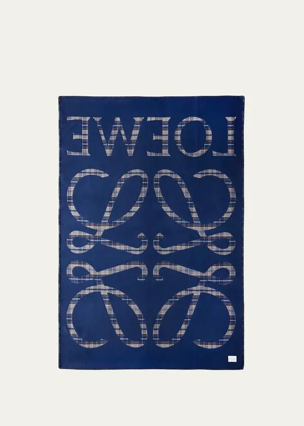 Loewe Logo Check Cashmere Blanket