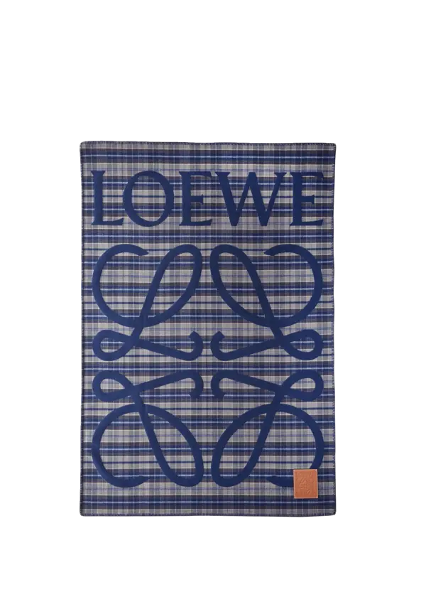 Loewe Logo Check Cashmere Blanket