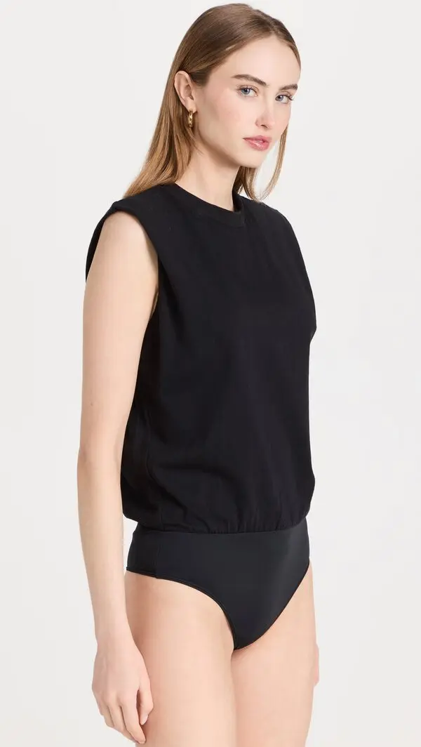Ambitionist Muscle Tee Thong Bodysuit - Black