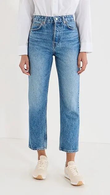 REFORMATION Cynthia High Rise Straight Cropped Jeans