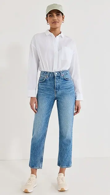 REFORMATION Cynthia High Rise Straight Cropped Jeans