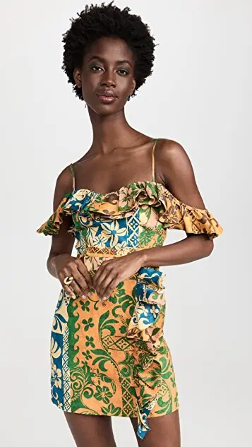 Alemais Archie Flounce Mini Dress In Multi - 70% Off | Editorialist