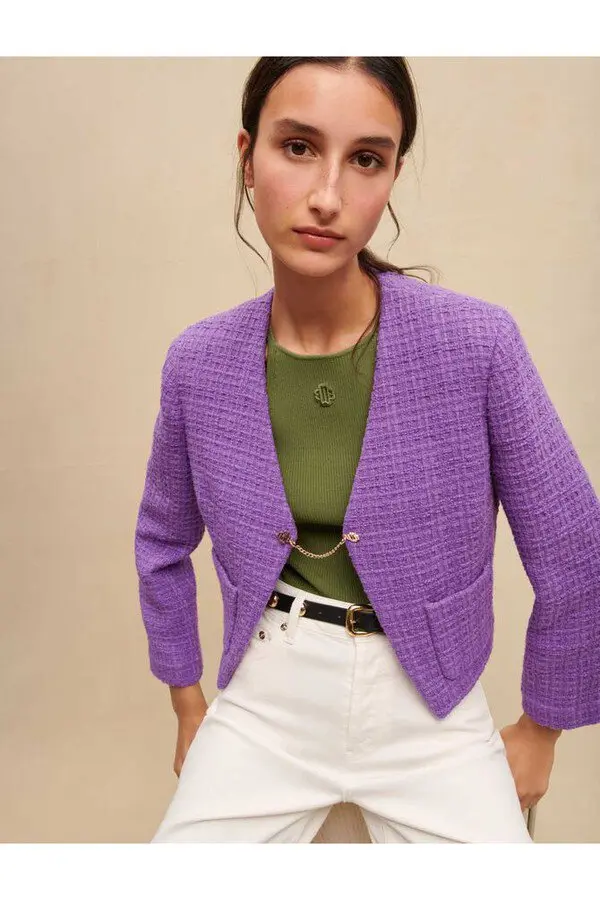 Maje Cropped Tweed Jacket