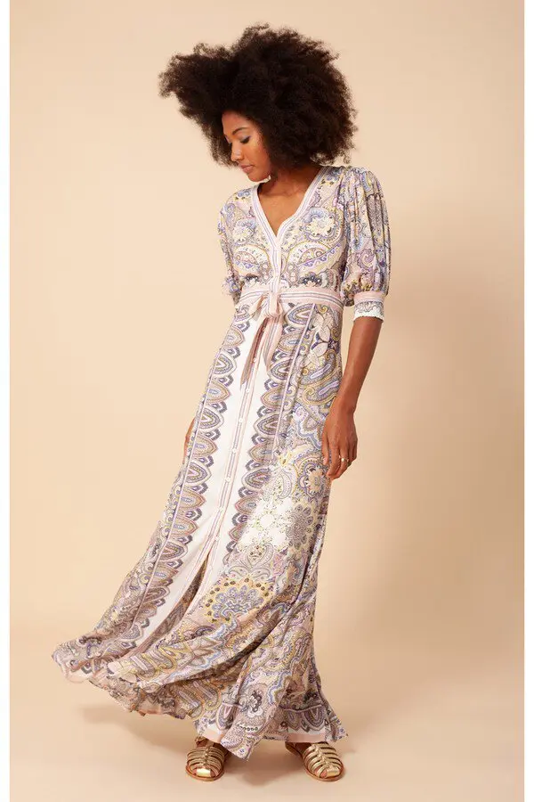 aqua blue color dress Free People Denim Button up Maxi Dress – For Elyse