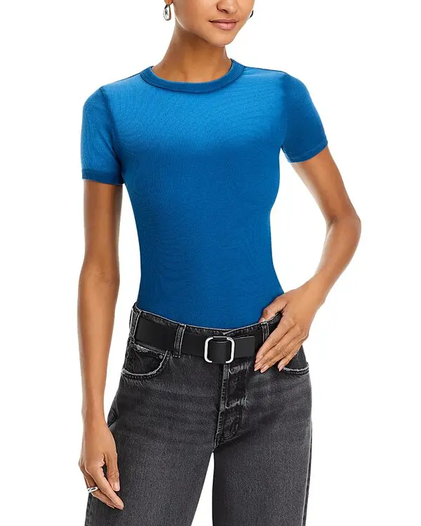 Cotton Citizen Verona Ribbed Tee - Sea Blue Cast