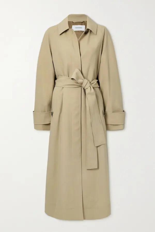 FERRAGAMO Belted Wool Trench Coat