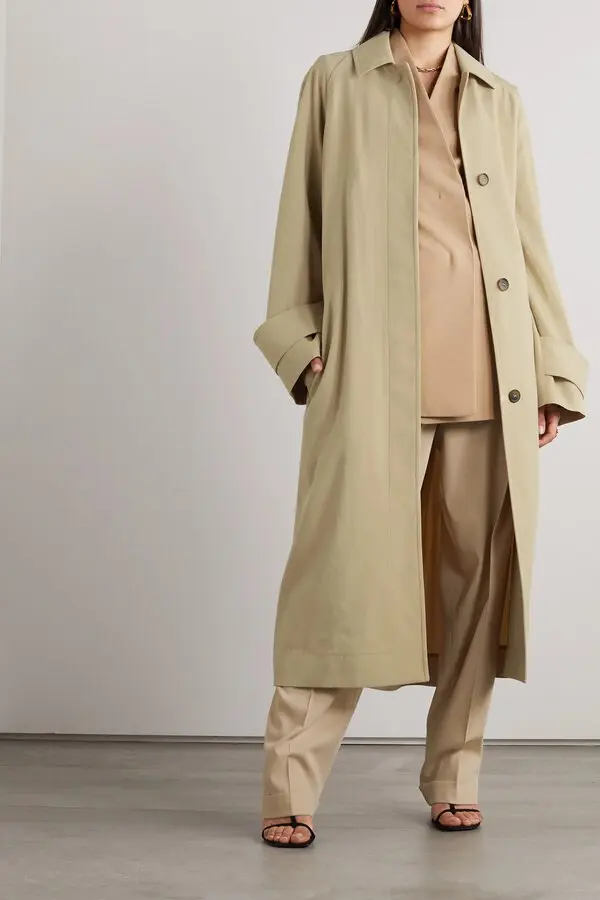 FERRAGAMO Belted Wool Trench Coat