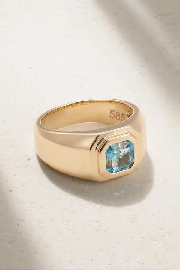 42 SUNS 14-karat Topaz Band Ring - Gold