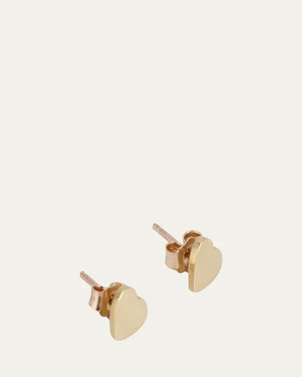 JENNIFER MEYER 18k Plain Heart Stud Earrings