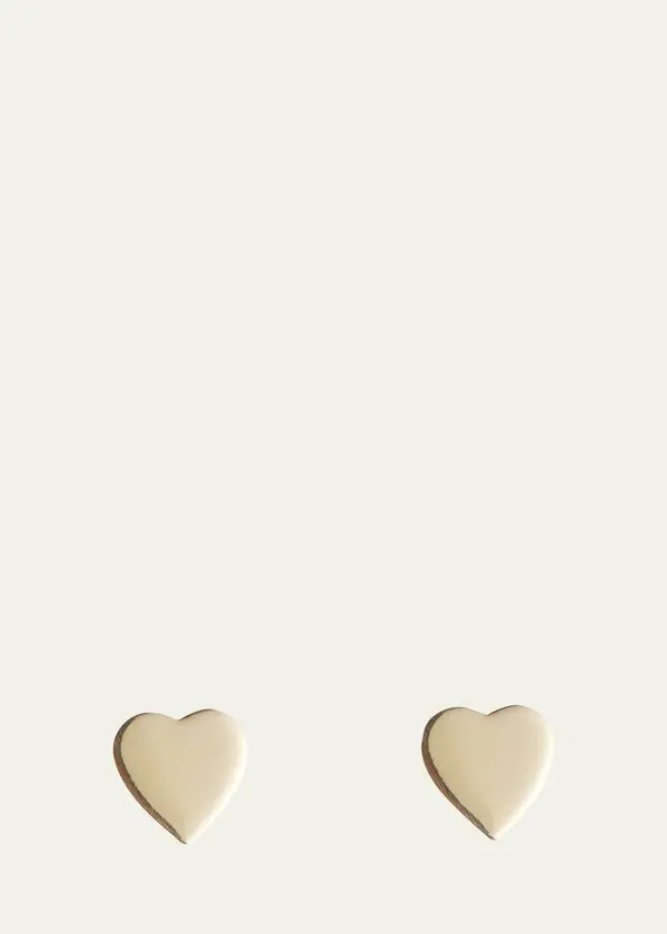 JENNIFER MEYER 18k Plain Heart Stud Earrings