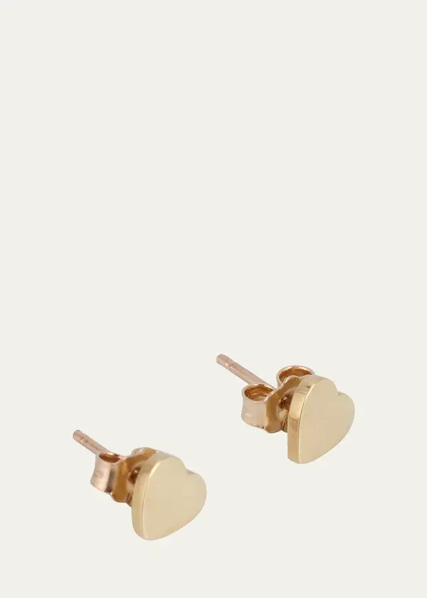 JENNIFER MEYER 18k Plain Heart Stud Earrings