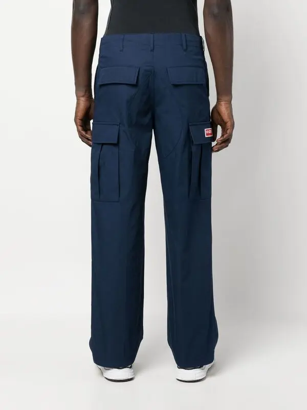 Kenzo Straight-leg Cargo Trousers - Blue