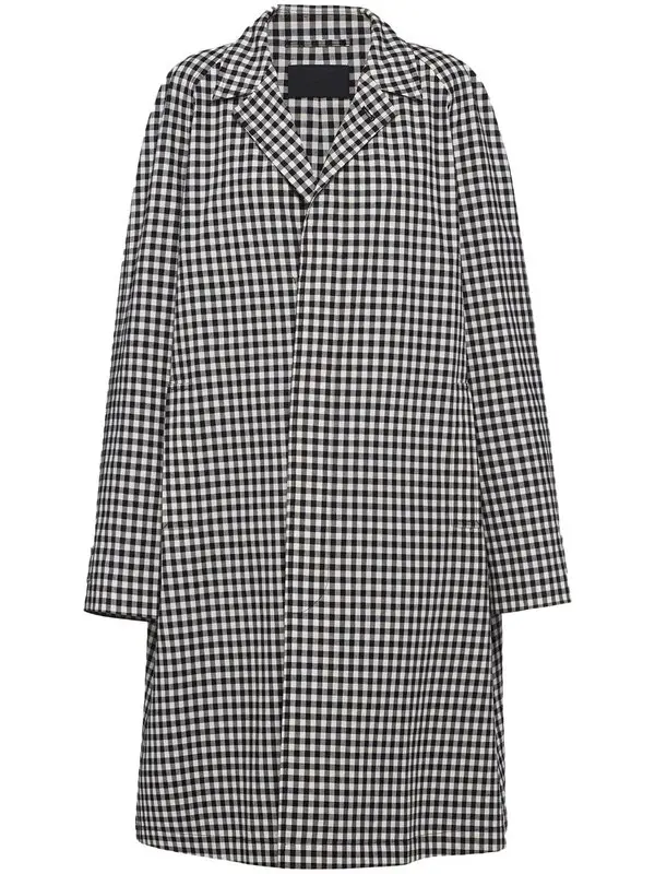 Prada Gingham-check Cotton Coat - White