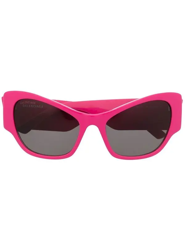 Balenciaga Enamelled-logo Cat-eye Sunglasses - Pink