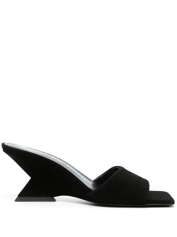 Attico Cheope Suede Sandals - Black