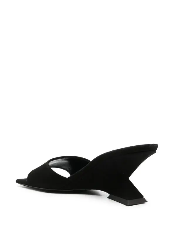Attico Cheope Suede Sandals - Black