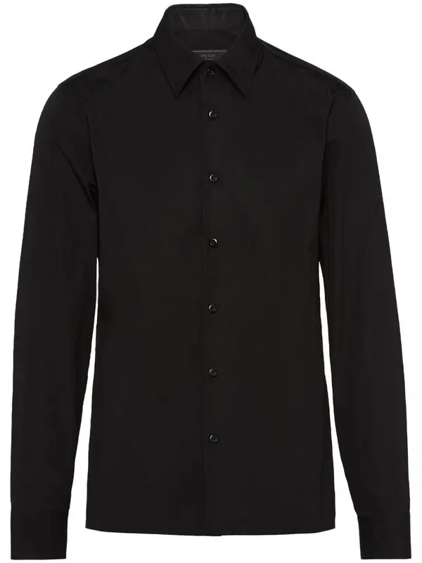 Prada Long-sleeved Cotton Shirt - Black