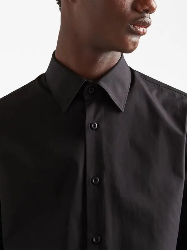 Prada Long-sleeved Cotton Shirt - Black