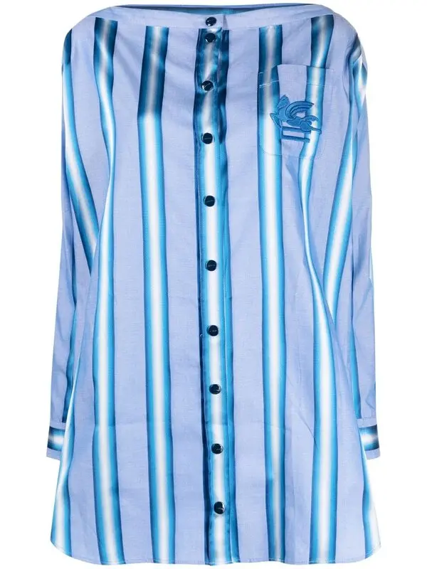 Etro Vertical-stripe Shirt Dress - Blue