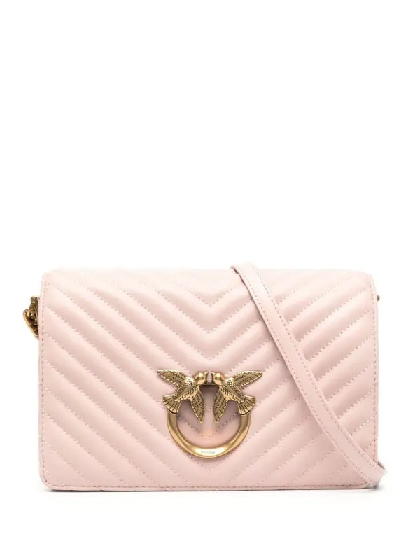 Pinko Love Quilted Crossbody Bag - Pink