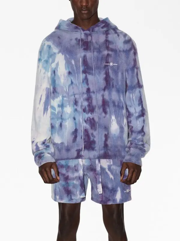 Amiri Tie-dye Cashmere Hoodie - Purple