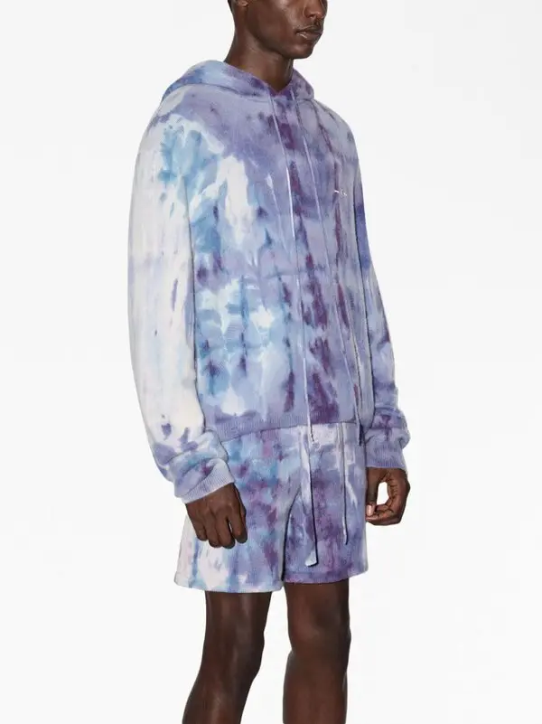 Amiri Tie-dye Cashmere Hoodie - Purple