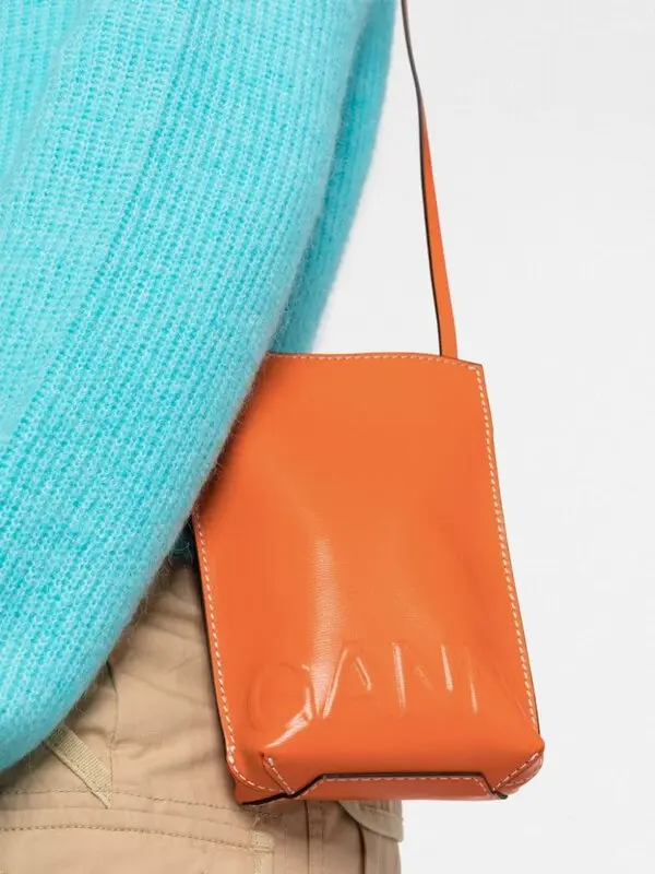 Ganni Small Banner Crossbody Bag - Orange | Editorialist