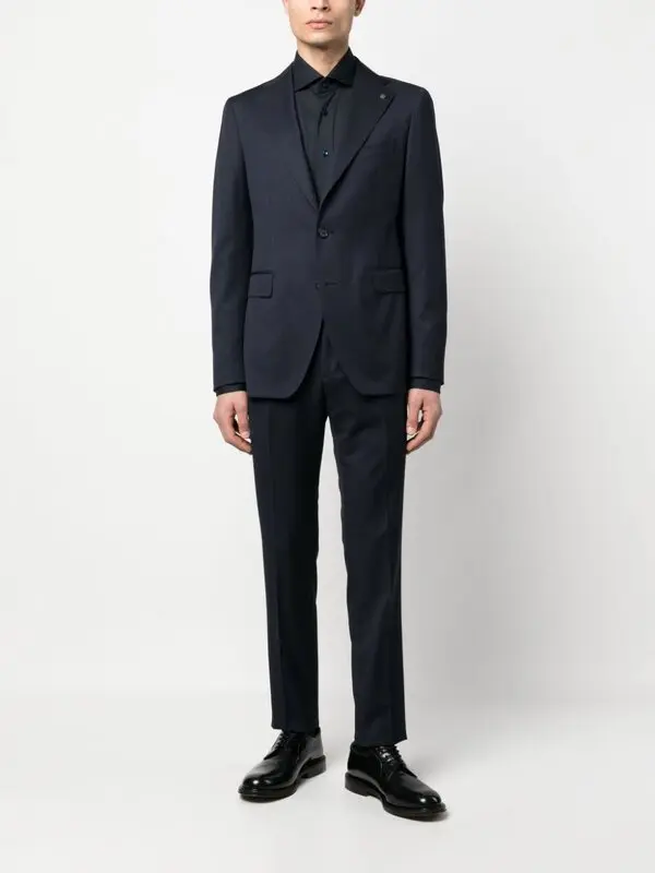 BARBA NAPOLI Long-sleeve Cotton Shirt - Blue