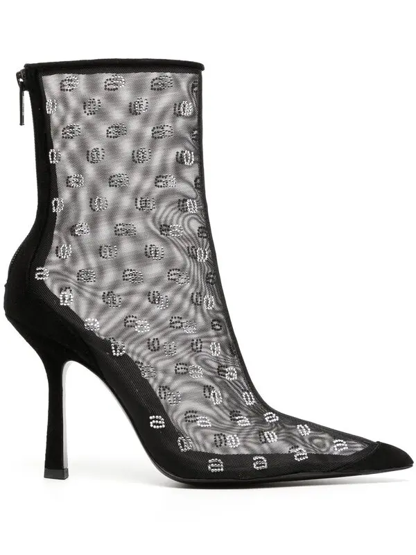 Alexander Wang Crystal-logo Mesh Boots