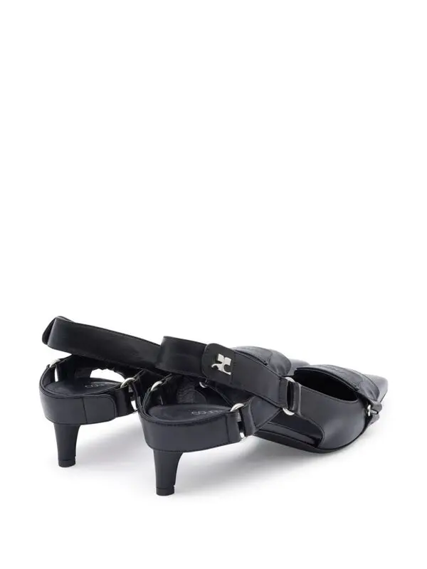 COURREGES Racer Leather Pumps - Black