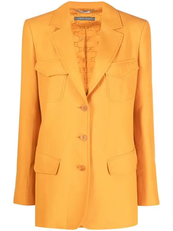 Alberta Ferretti Single-breasted Blazer - Orange