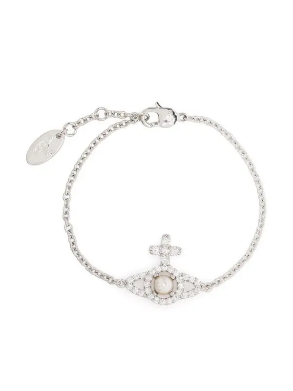VIVIENNE WESTWOOD Olympia Pearl Chain Bracelet - Silver