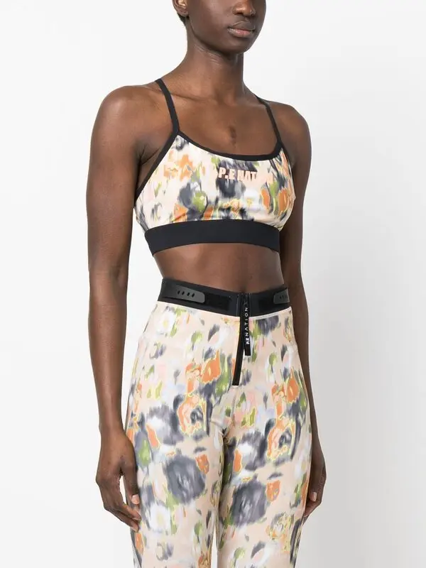 P.E Nation Graphic-print Scoop-neck Sports Bra