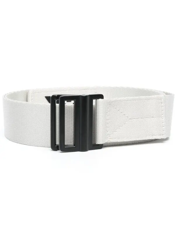 Y3 Logo-print Buckle Belt - Neutrals